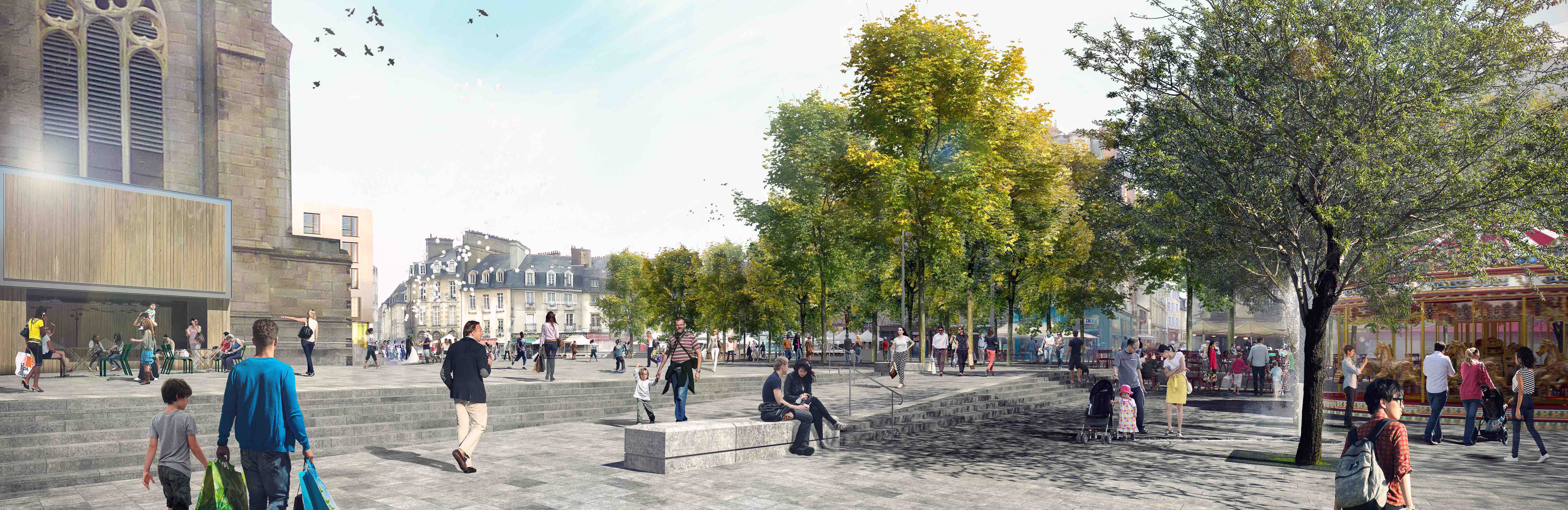 Rennes : place Sainte-Anne en 2020 ! (Visuels de l’aménagement)