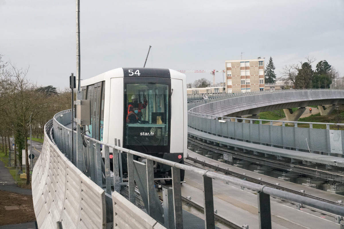 RENNES METRO LIGNE B. PREMIERS ROULAGES SUR LE VIADUC | Rennes news actus