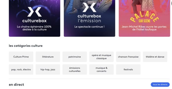 TOUT LE PROGRAMME DE LA CHAINE CULTUREBOX