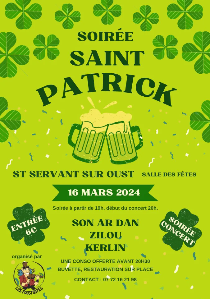 Saint-Servant-sur-Oust célèbre la saint Patrick en concert samedi 16 ...